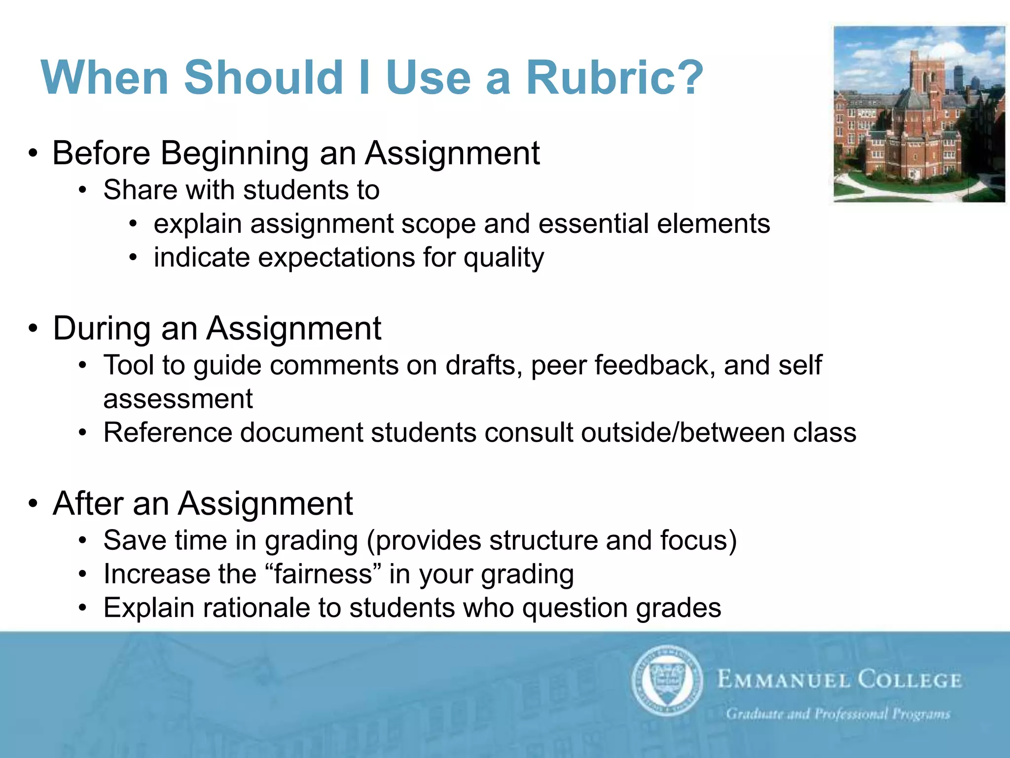 Using Rubrics to Improve Learning | PPTX | Educational Assessment ...