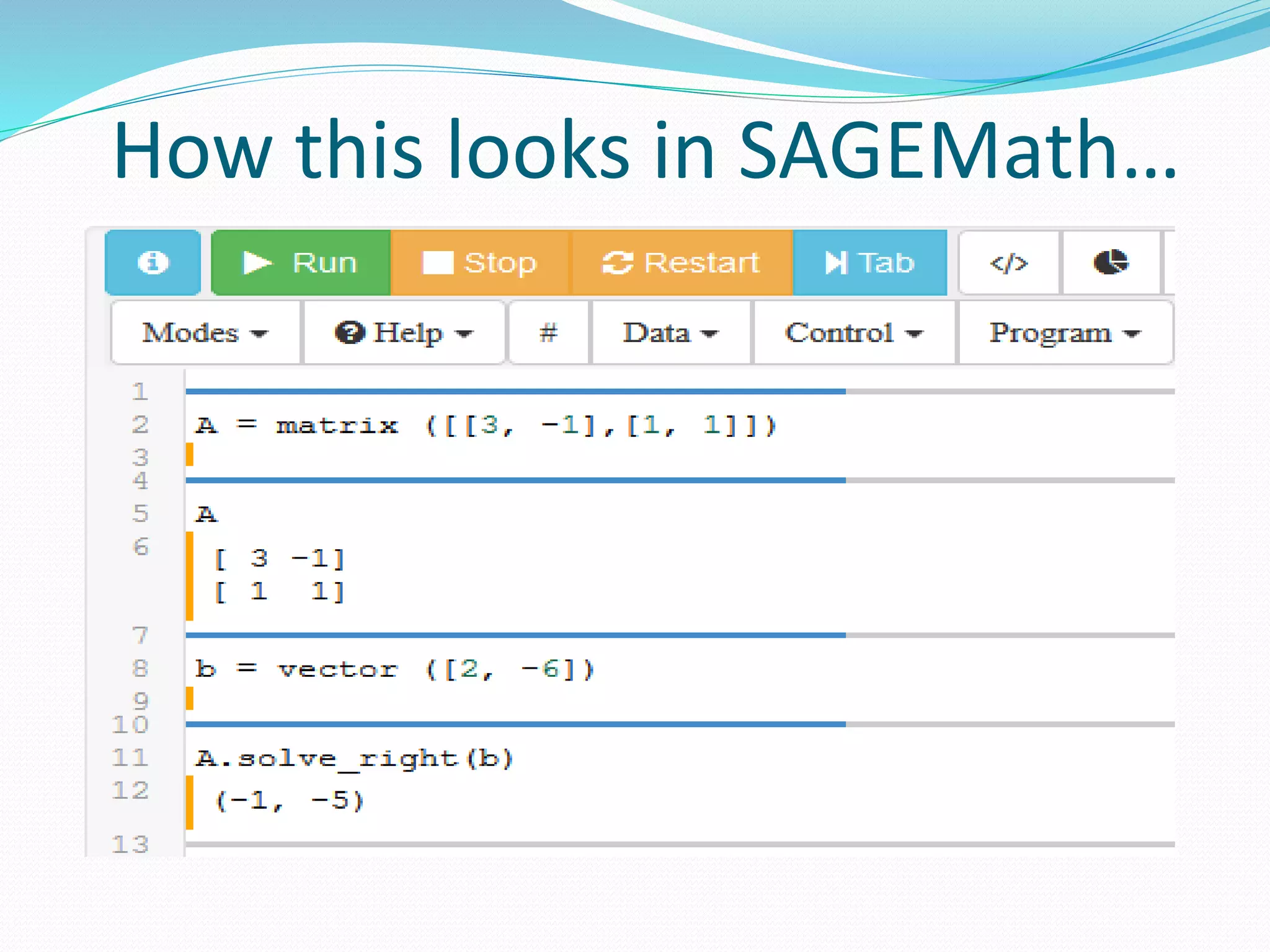 Using sage maths to solve systems of linear equations | PPTX