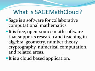 Using sage maths to solve systems of linear equations | PPTX