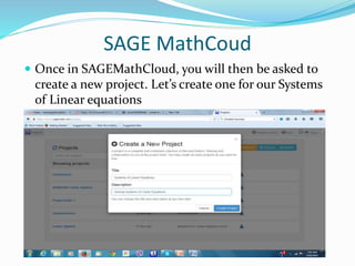 Using sage maths to solve systems of linear equations | PPTX