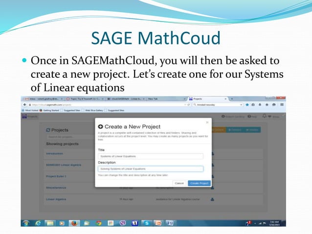 Using sage maths to solve systems of linear equations | PPTX