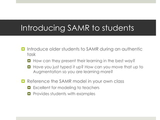 Using SAMR to improve ICT use in the classroom | PPT