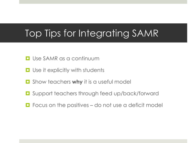 Using SAMR to improve ICT use in the classroom | PPT