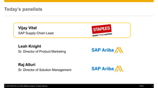 Using SAP Ariba Solutions to Drive Visibility into Direct Materials and ...