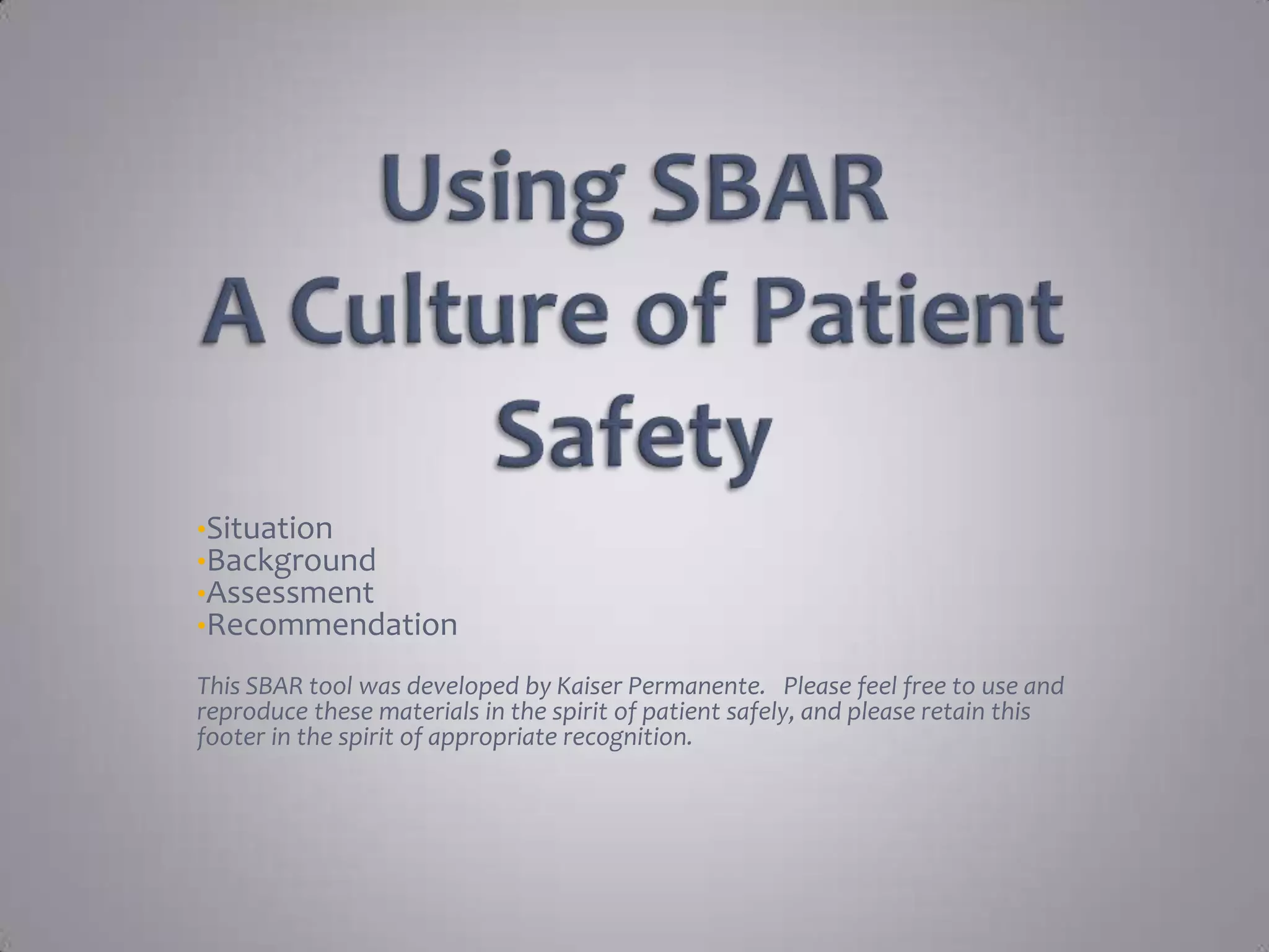 SBAR presentation | PPTX