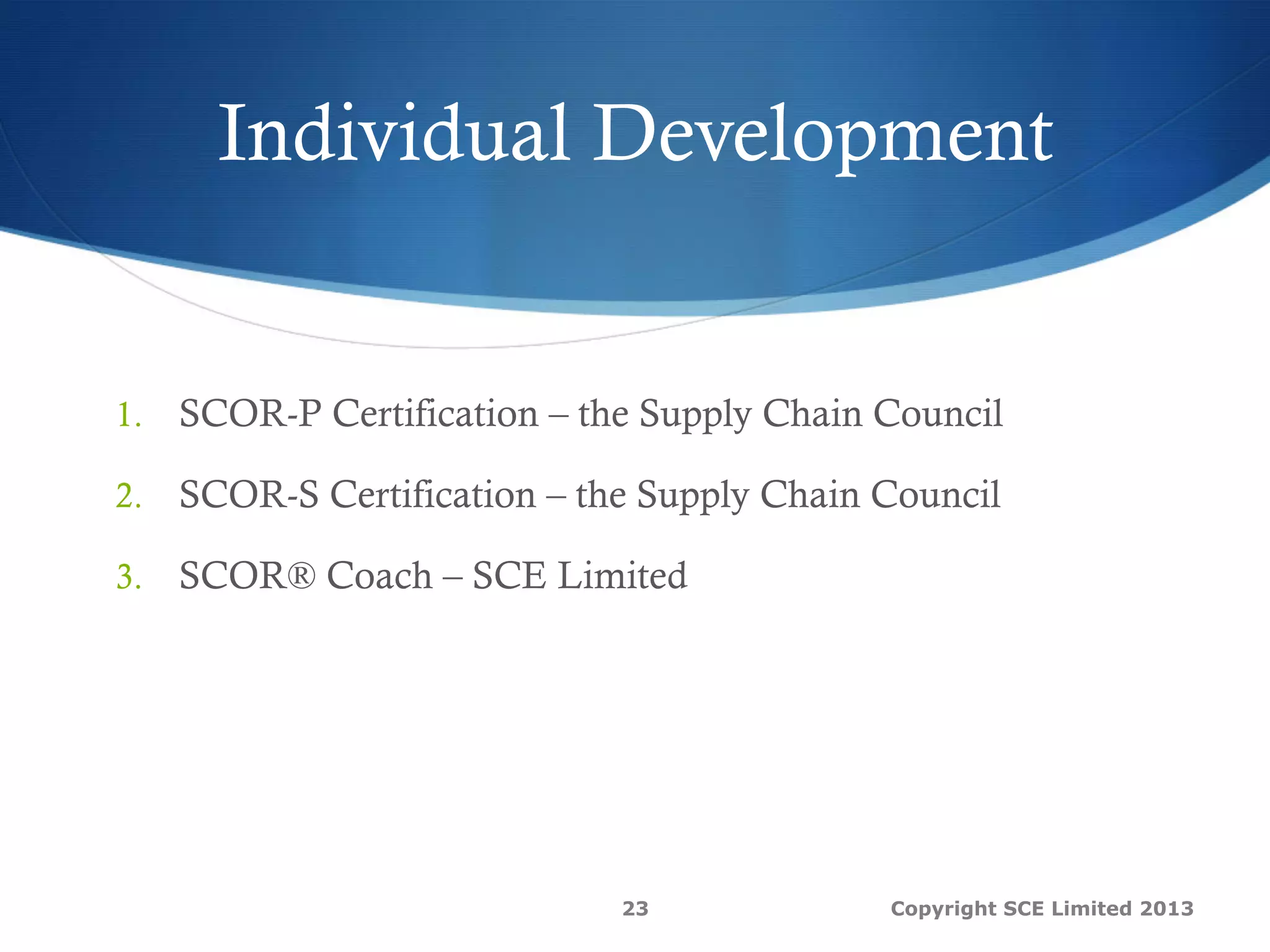 Using SCOR Best Practice Webinar | PDF