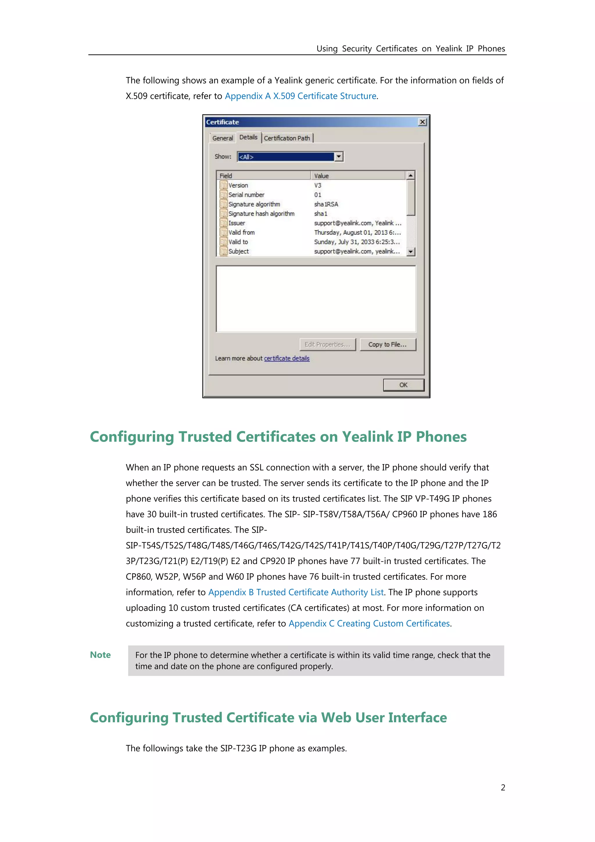 Using security certificates on yealink ip phones v83 10 | PDF