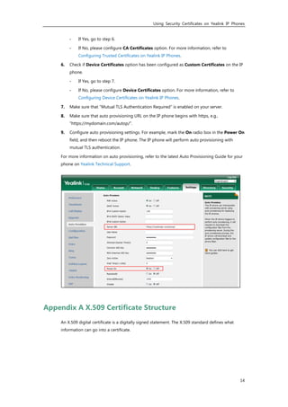 Using security certificates on yealink ip phones v83 10 | PDF