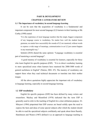 Using semantic mapping to improve ESP vocabulary retention of students ...