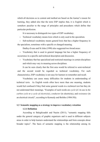 Using semantic mapping to improve ESP vocabulary retention of students ...