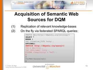 Using Semantic Web Resources for Data Quality Management | PPT