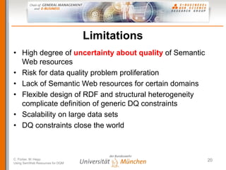 Using Semantic Web Resources for Data Quality Management | PPT