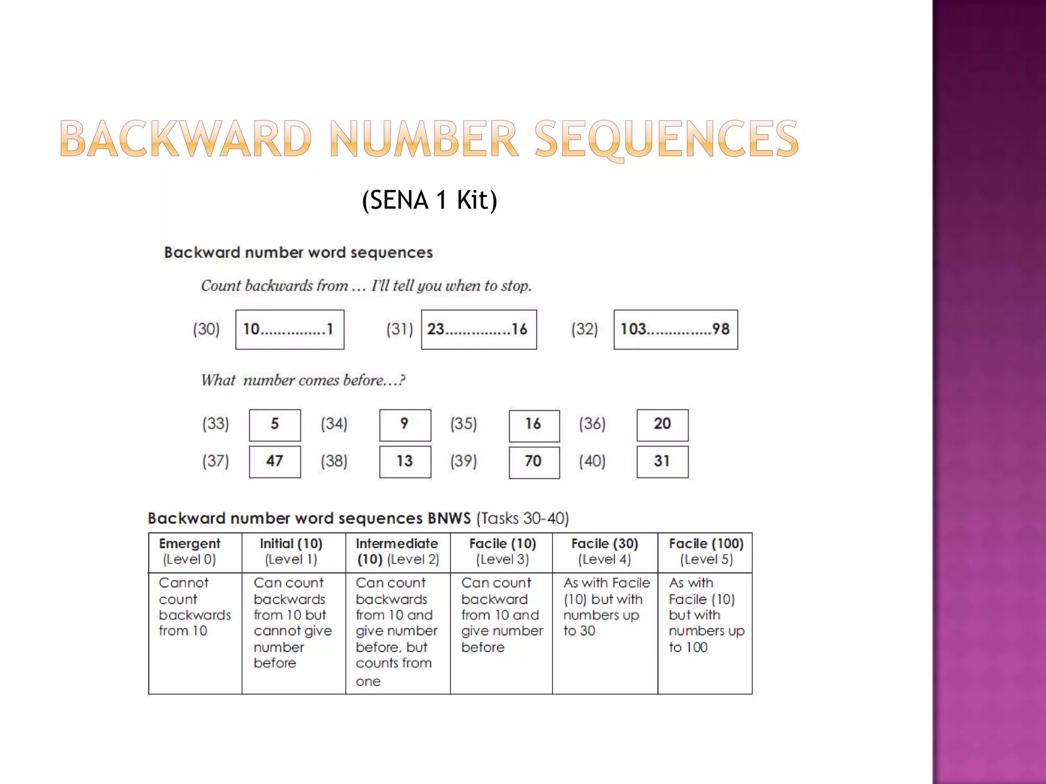 Using sena to assess students’ numeracy development | PPTX