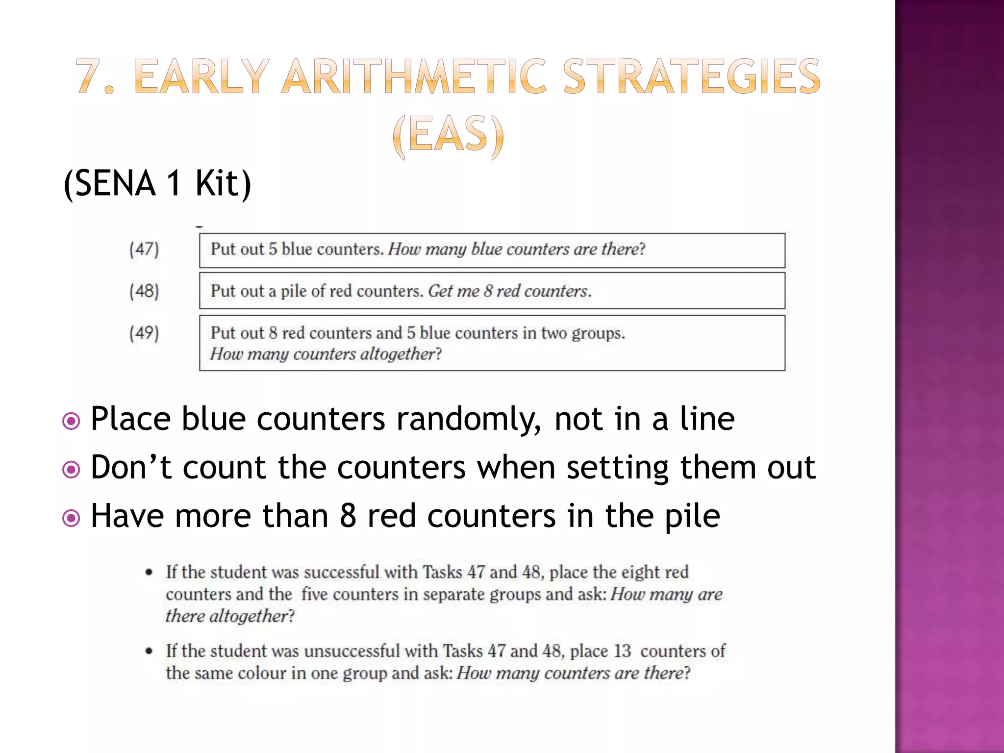 Using sena to assess students’ numeracy development | PPTX
