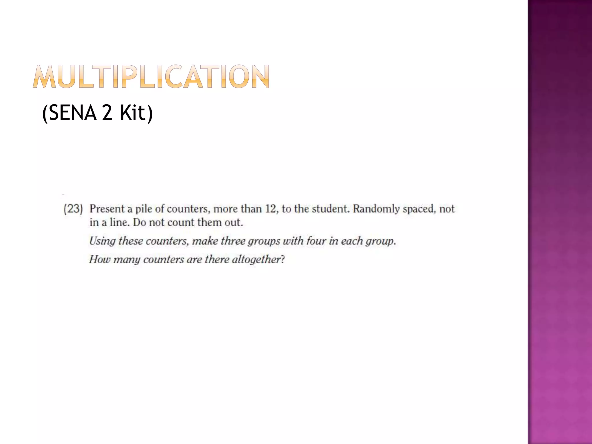 Using sena to assess students’ numeracy development | PPTX