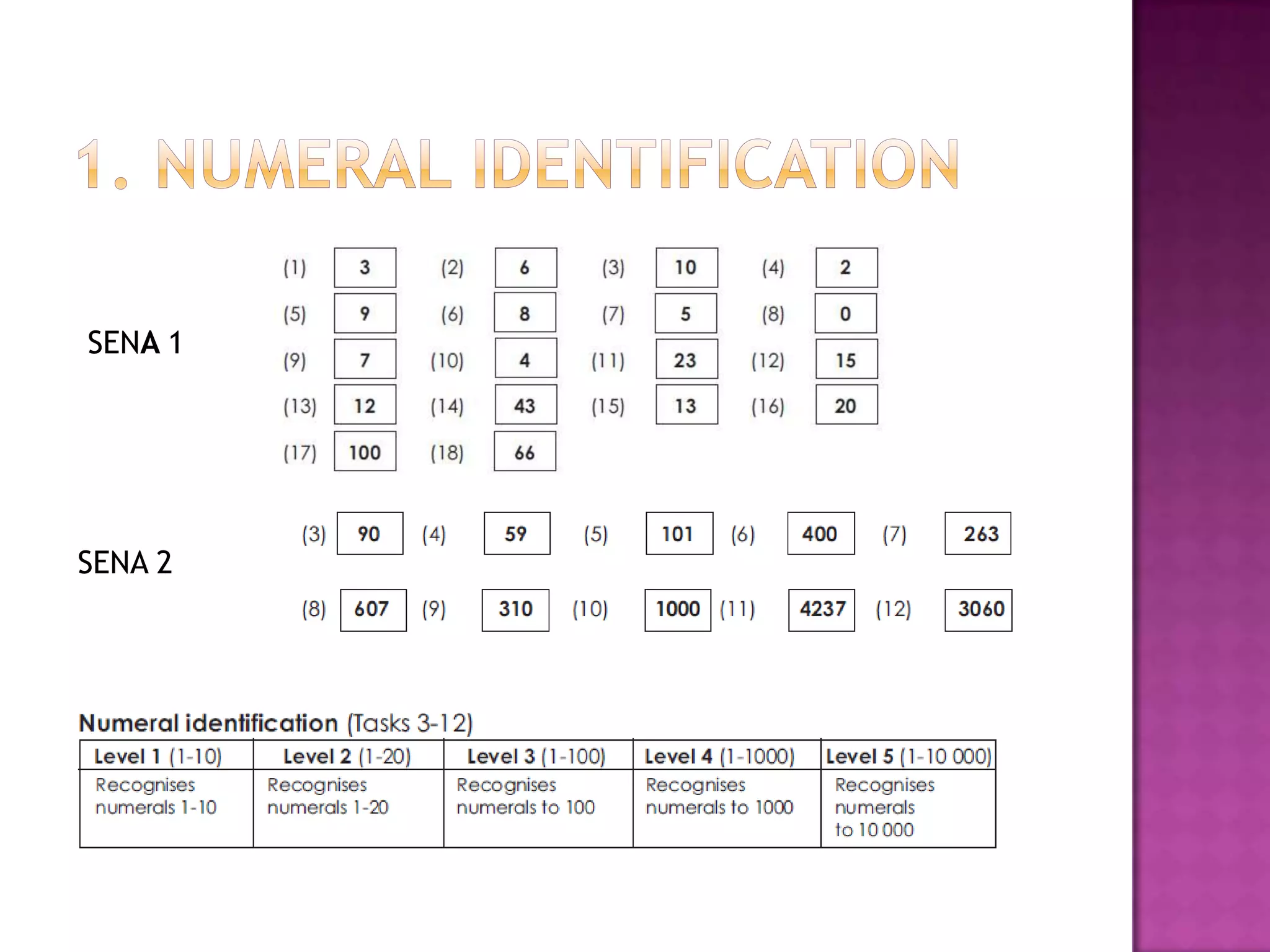 Using sena to assess students’ numeracy development | PPTX