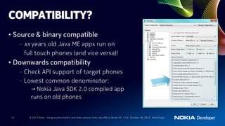 Using sensors in java me apps on series 40 | PPT