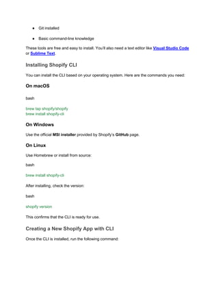 A Comprehensive Guide to Faster App Building with Shopify CLI | PDF