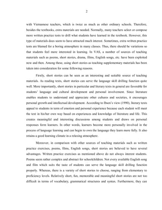 Using short stories in teaching English in the context of Vietnam ...