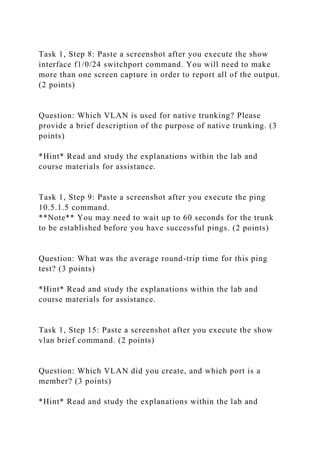 Using Show Commands to Investigate Network Status Lab Grading Ru.docx