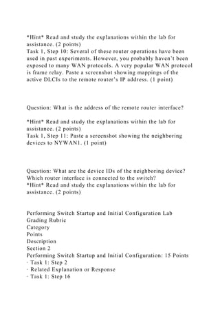 Using Show Commands to Investigate Network Status Lab Grading Ru.docx