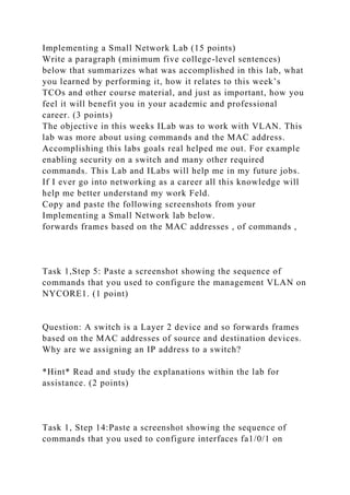 Using Show Commands to Investigate Network Status Lab Grading Ru.docx