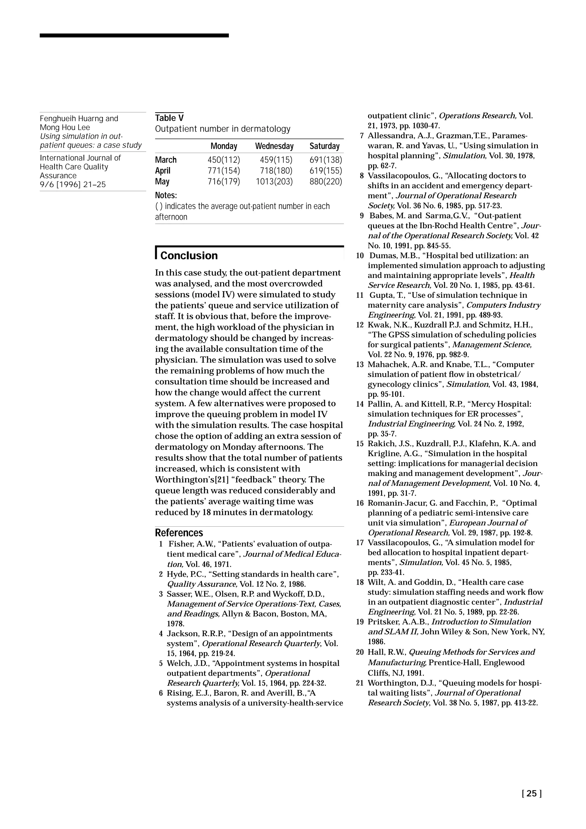 Using simulation in out patient queues a case study | PDF