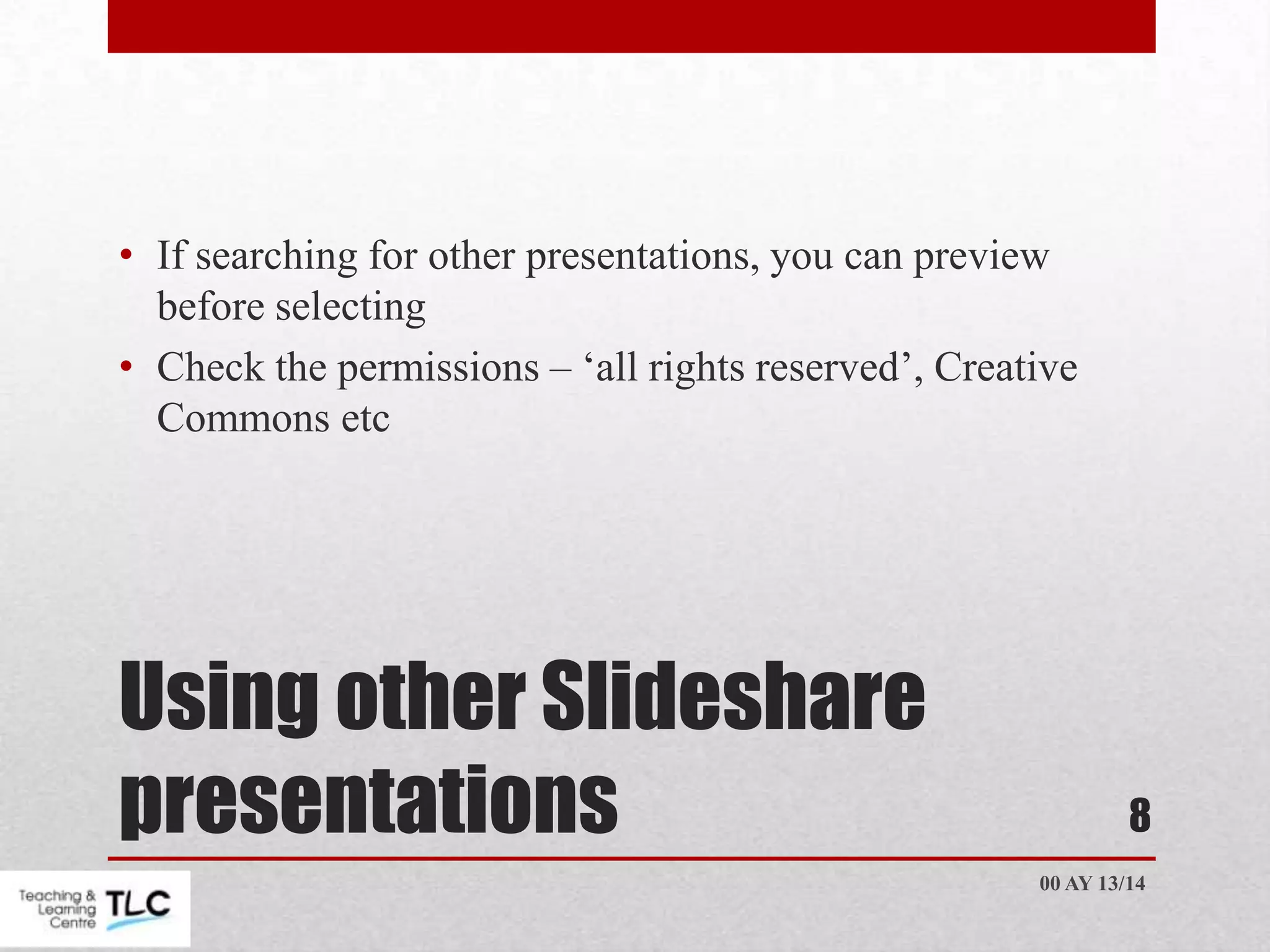 Blackboard: Using slideshare for presentations | PPTX