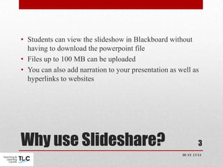 Blackboard: Using slideshare for presentations | PPTX