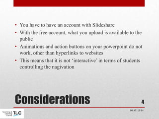Blackboard: Using slideshare for presentations | PPTX