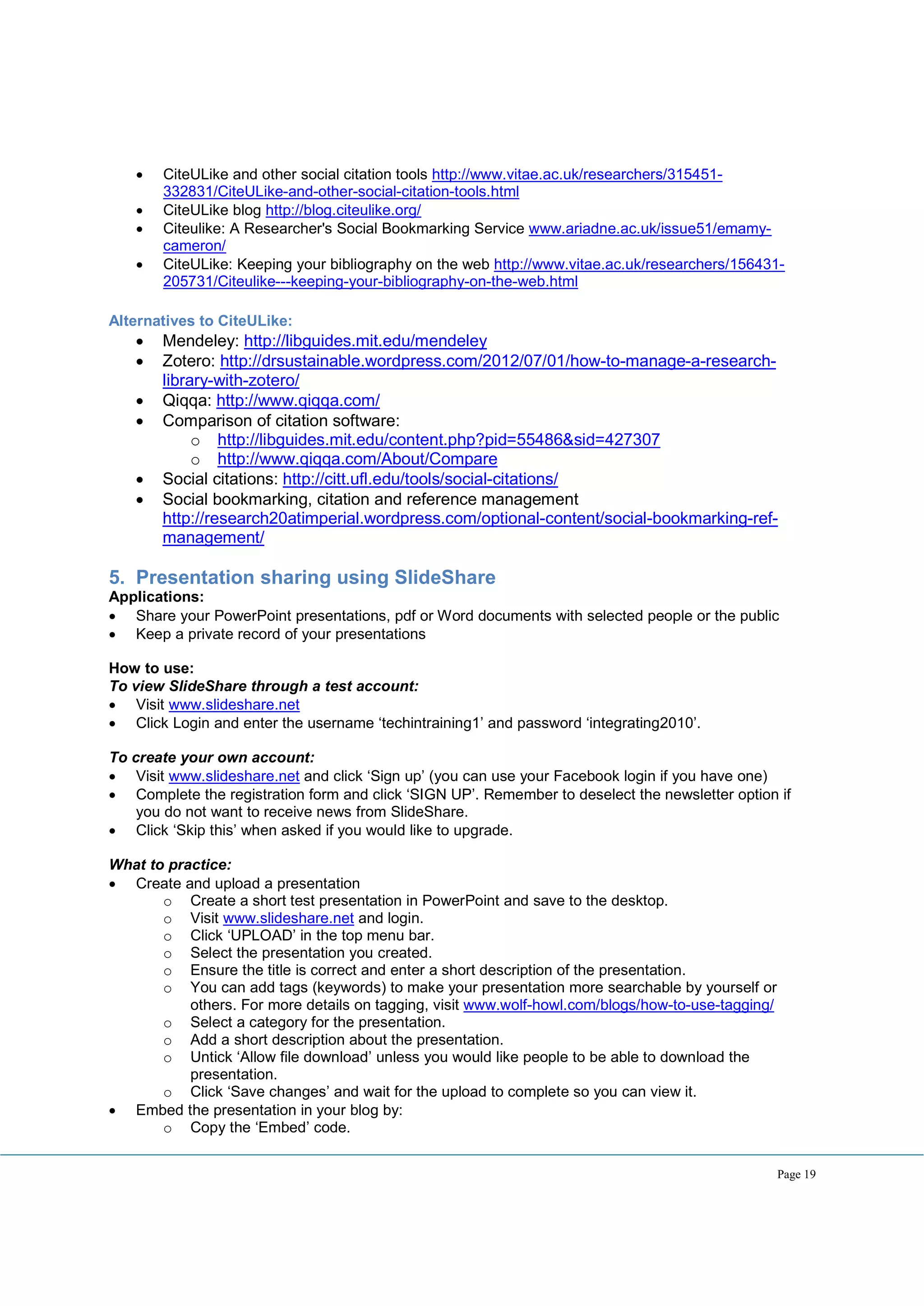 Using social media to enhance your research handout | PDF