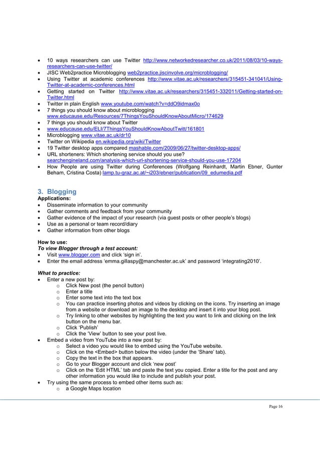 Using social media to enhance your research handout