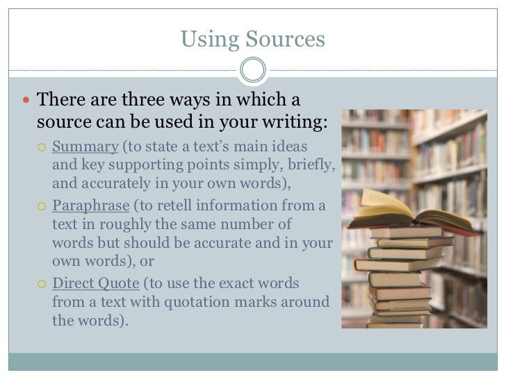 Using sources in your writing