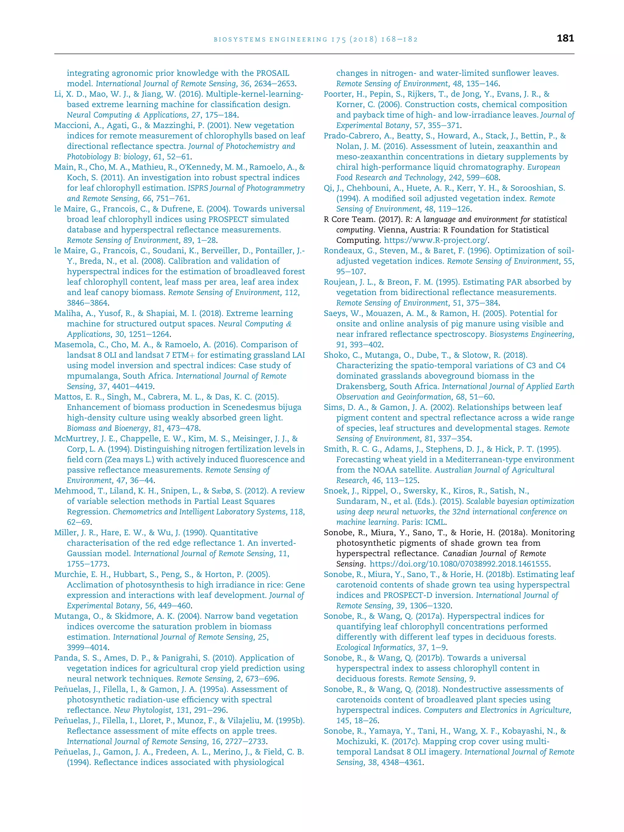 Using spectral reflectance to estimate leaf | PDF