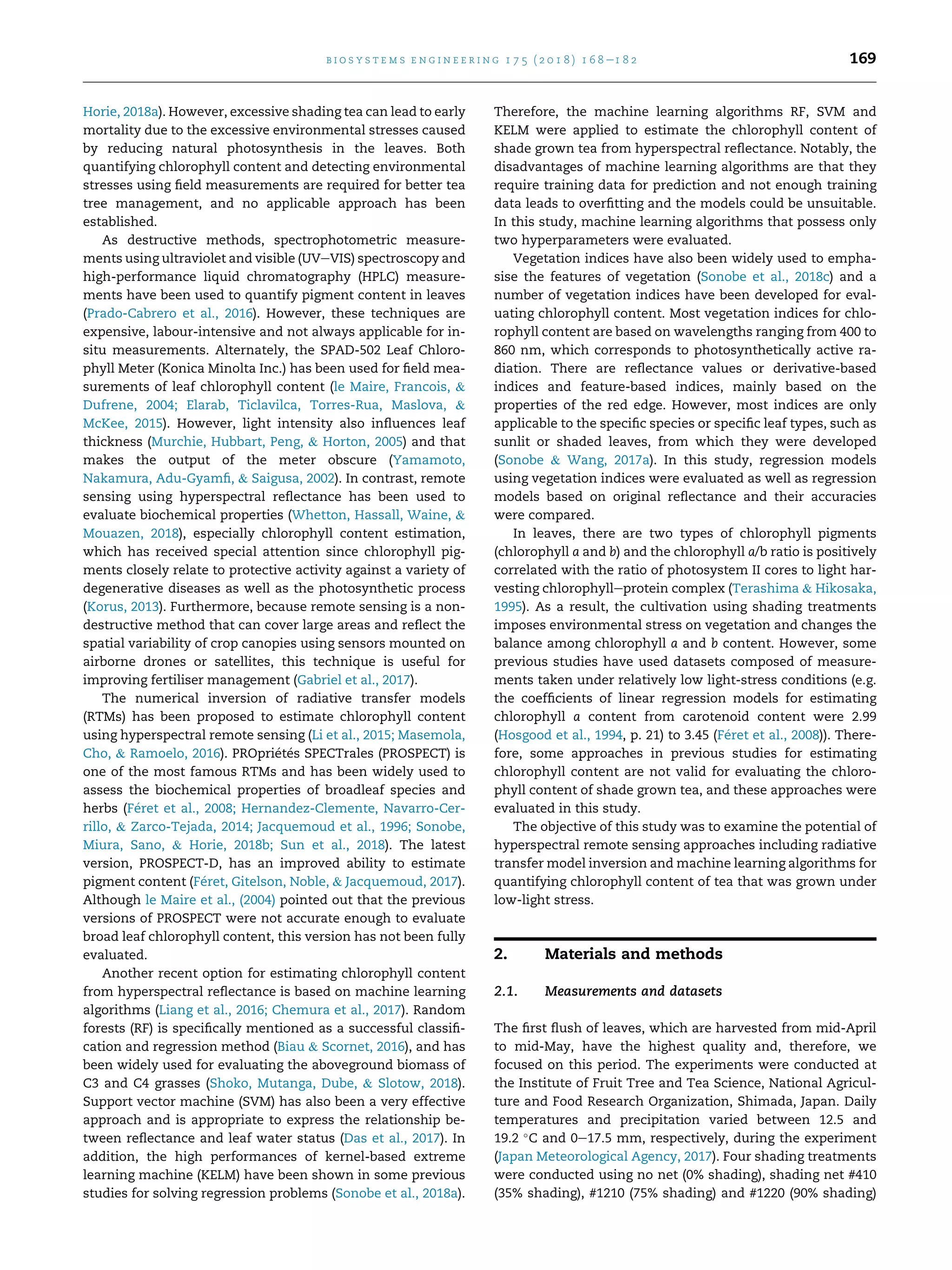 Using spectral reflectance to estimate leaf | PDF