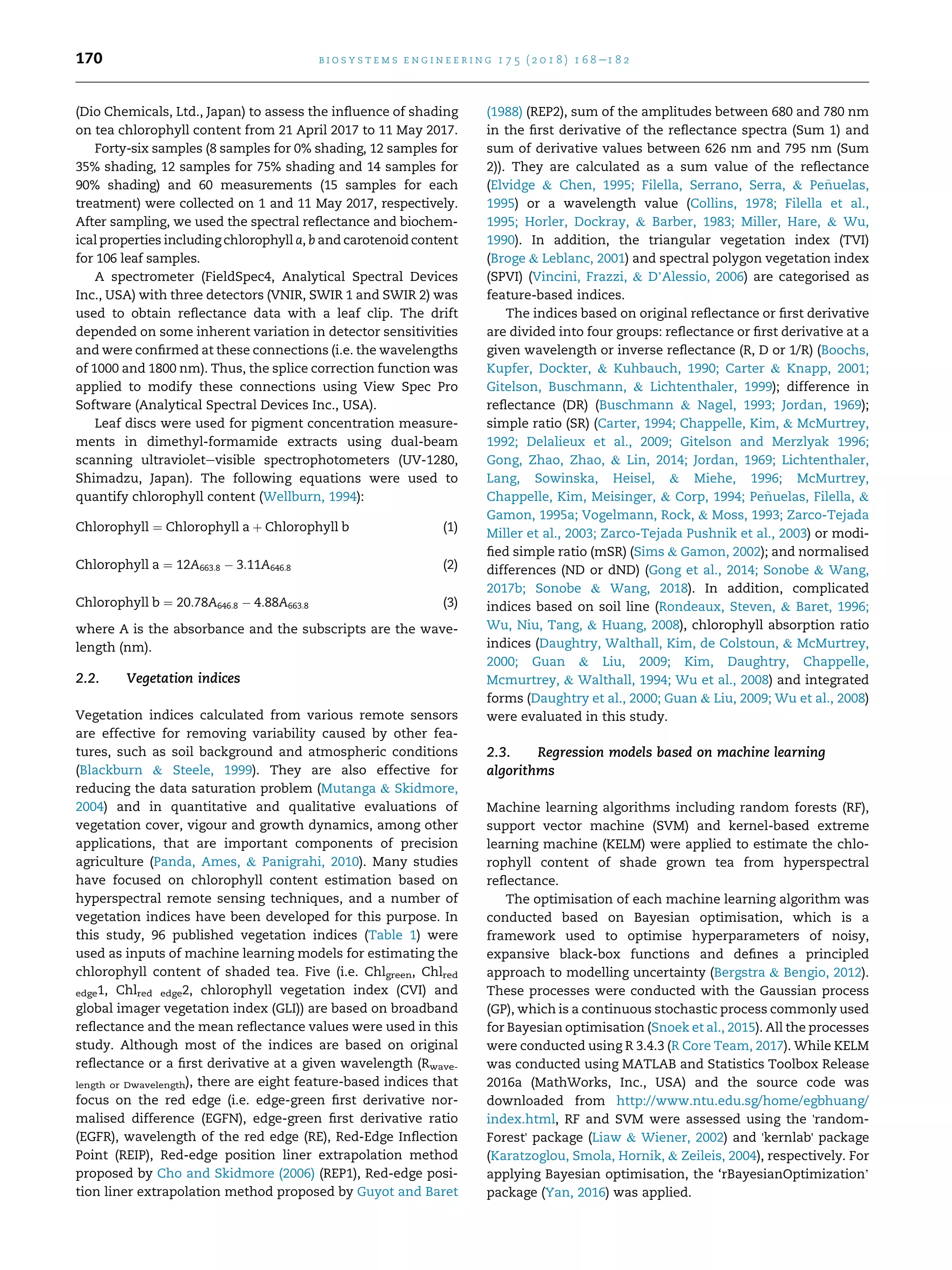 Using spectral reflectance to estimate leaf | PDF