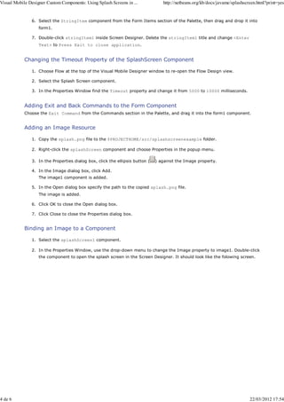 Using splash screens in java me applications | PDF