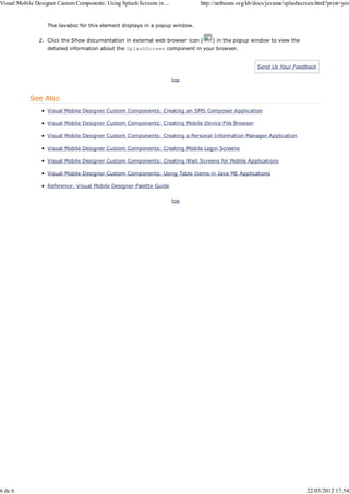Using splash screens in java me applications | PDF