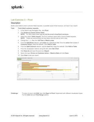 Using splunk6.2 labs | PDF