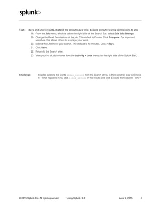 Using splunk6.2 labs | PDF