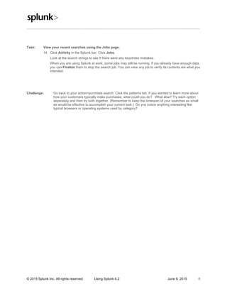 Using splunk6.2 labs | PDF