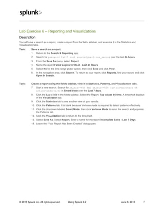 Using splunk6.2 labs | PDF