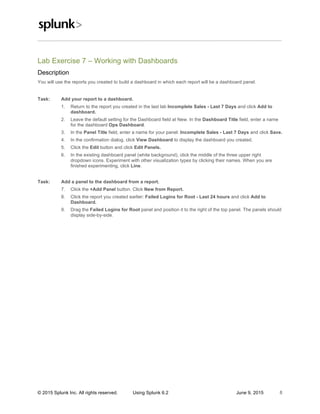 Using splunk6.2 labs | PDF