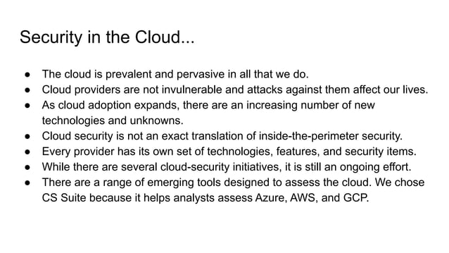 Using Splunk/ELK for auditing AWS/GCP/Azure security posture | PPT
