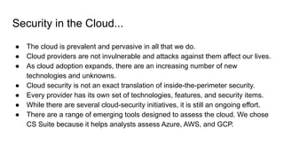Using Splunk or ELK for Auditing AWS/GCP/Azure Security posture | PPT