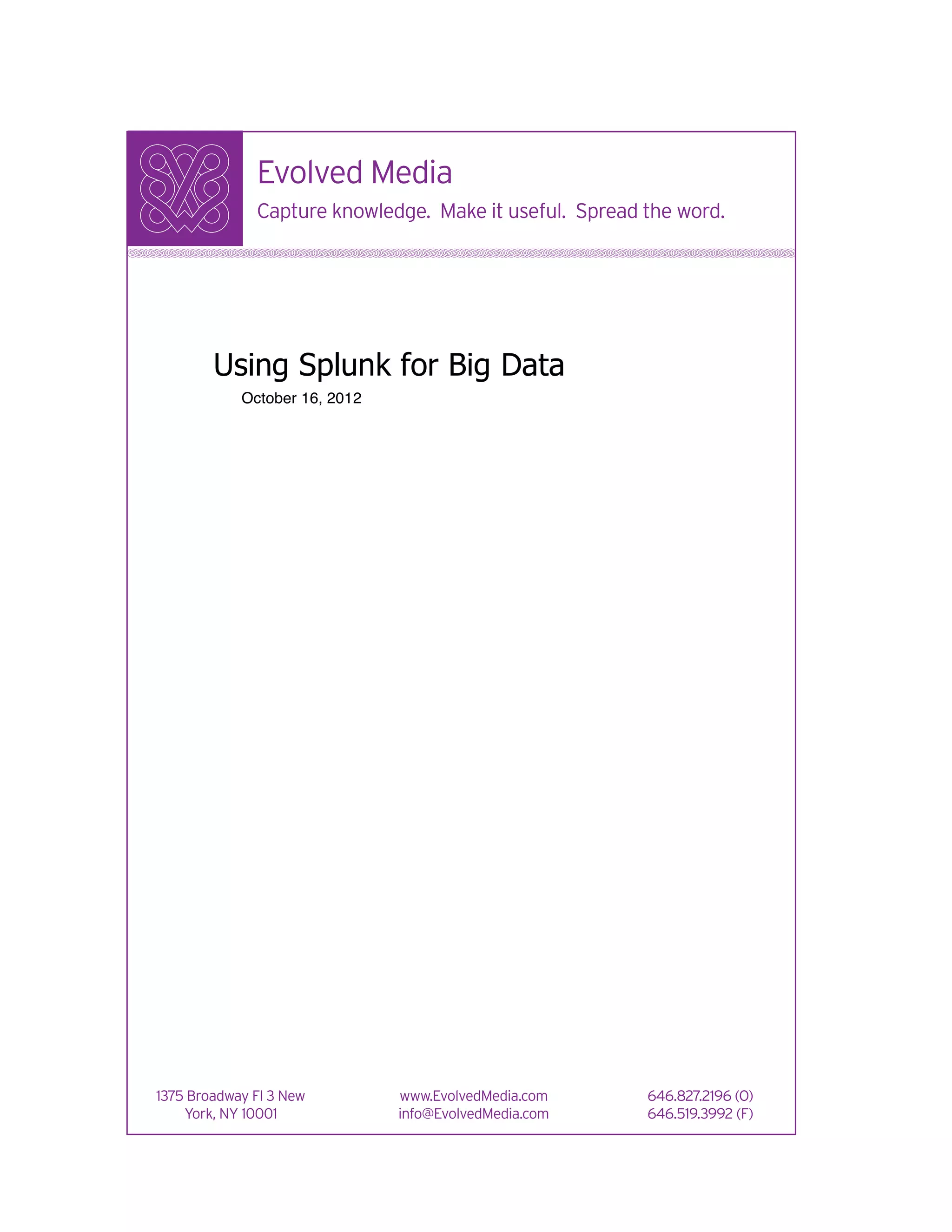 Using splunk for_big_data | PDF