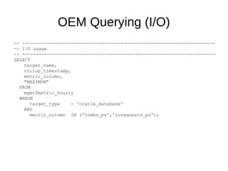 Using SQL on OEM Data | ODP