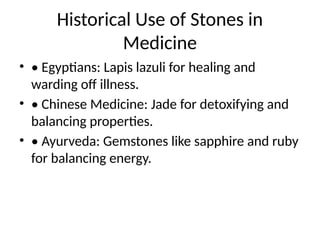 Stones in medicine. A very brief outline. | PPTX