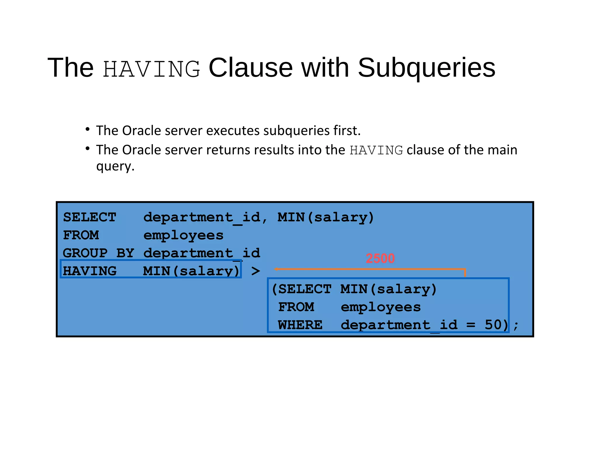 Using Subqueries To Solve Queries Ppt