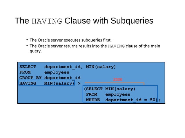 Using subqueries to solve queries | PPT